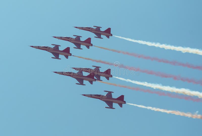 Jet plane formation stock photo. Image of high, show - 55084424