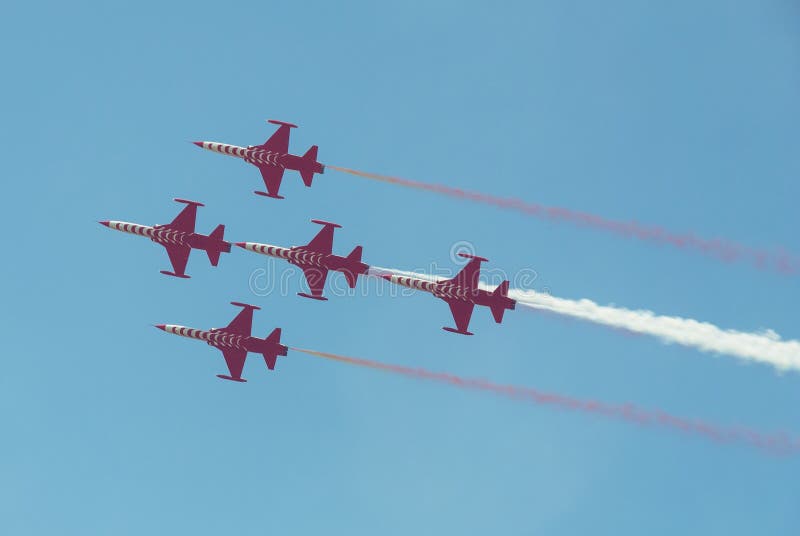 Jet plane formation stock image. Image of white, aeronautic - 55084433