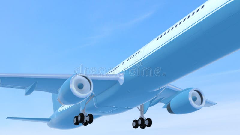 Jet plane in the sky stock video. Video of animation - 258345013
