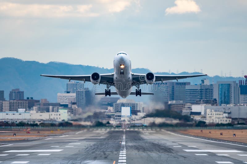 Jet plane taking off scene stock image. Image of airtravel - 139643155