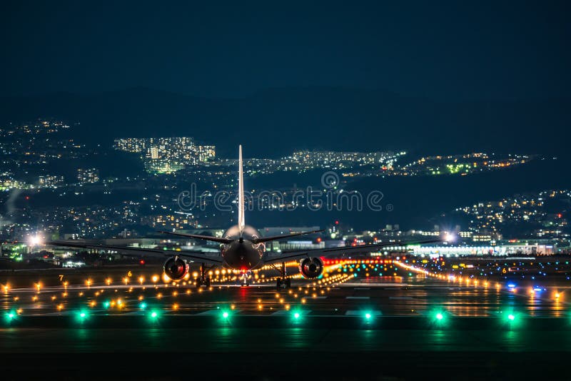 Airplane Take Off At Night