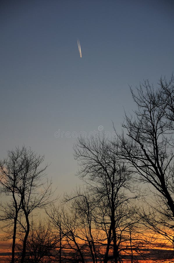 Jet Plume at Sunset stock image. Image of nature, sunset - 30696143