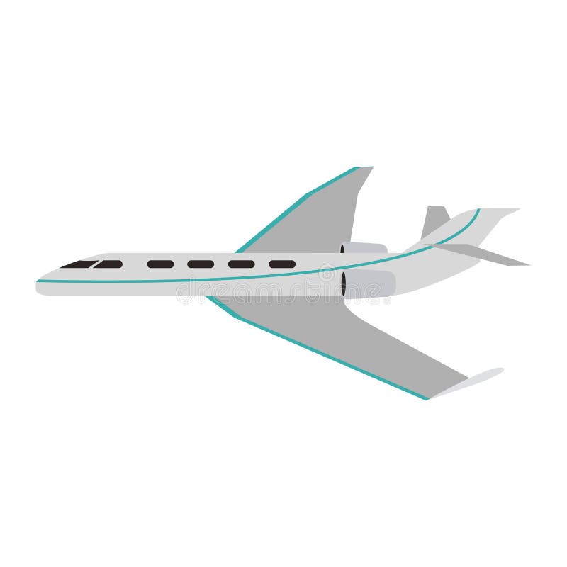 Jet Airplane Private Transport Front View Outline Stock Vector ...