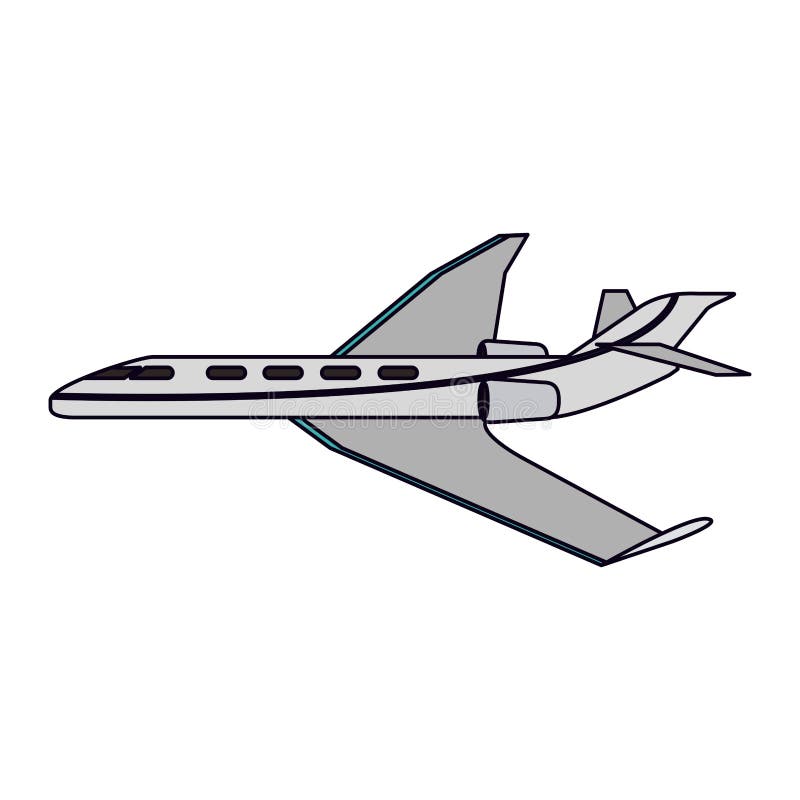 Jet Airplane Private Transport Front View Outline Stock Vector ...