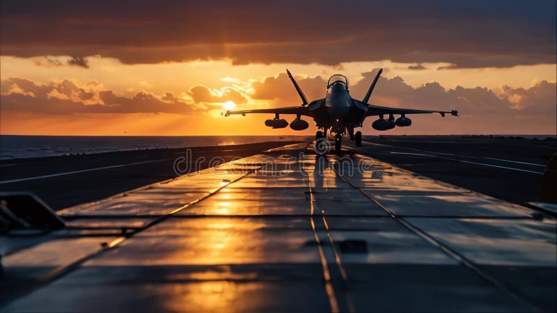 Jet is on the Runway at Sunset Stock Footage - Video of aerospace ...