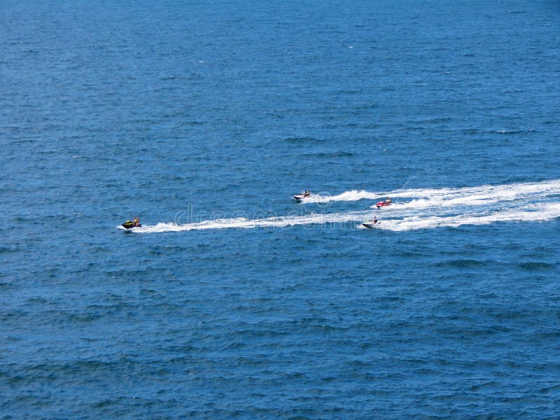 Jet Ski in the blue sea stock image. Image of walking - 57290679