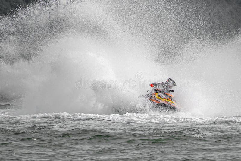A Jet Ski Cuts through the Water. Stock Image - Image of action, adventure: 391377113