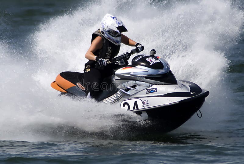 Jet Ski Driver Fly with Boat Editorial Photography - Image of jacket ...