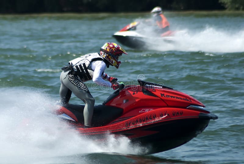 Jet Ski Driver Fly with Boat Editorial Photography - Image of jacket ...