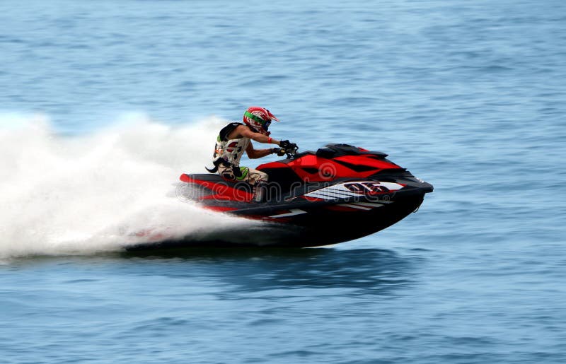 Jet Ski on High Speed at Sea Editorial Photography - Image of intense ...