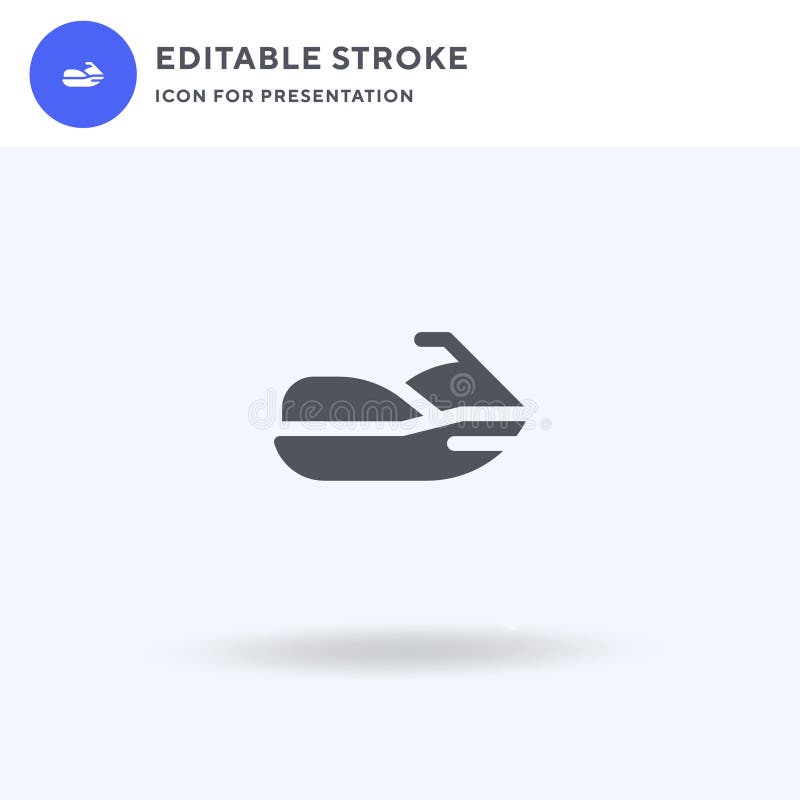 Jet Ski Icon Vector, Filled Flat Sign, Solid Pictogram Isolated on White, Logo Illustration. Jet ...