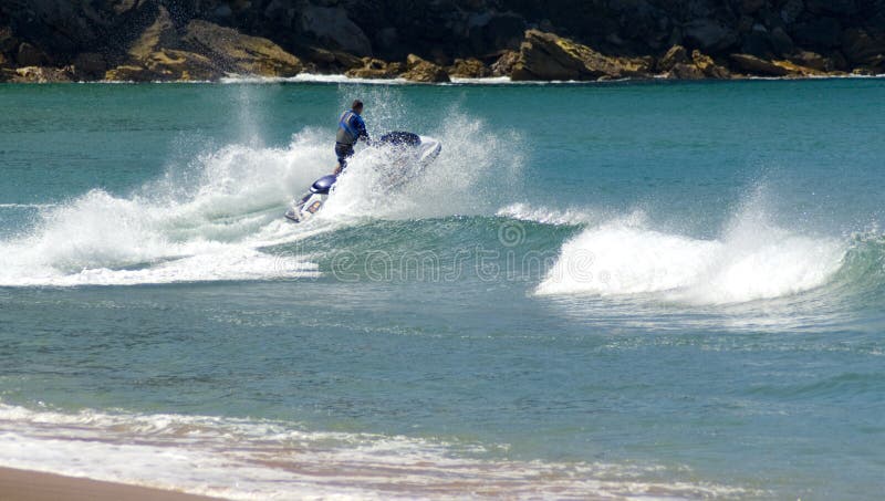 Jet ski jumps wave stock photo. Image of airborne, brave - 4144126