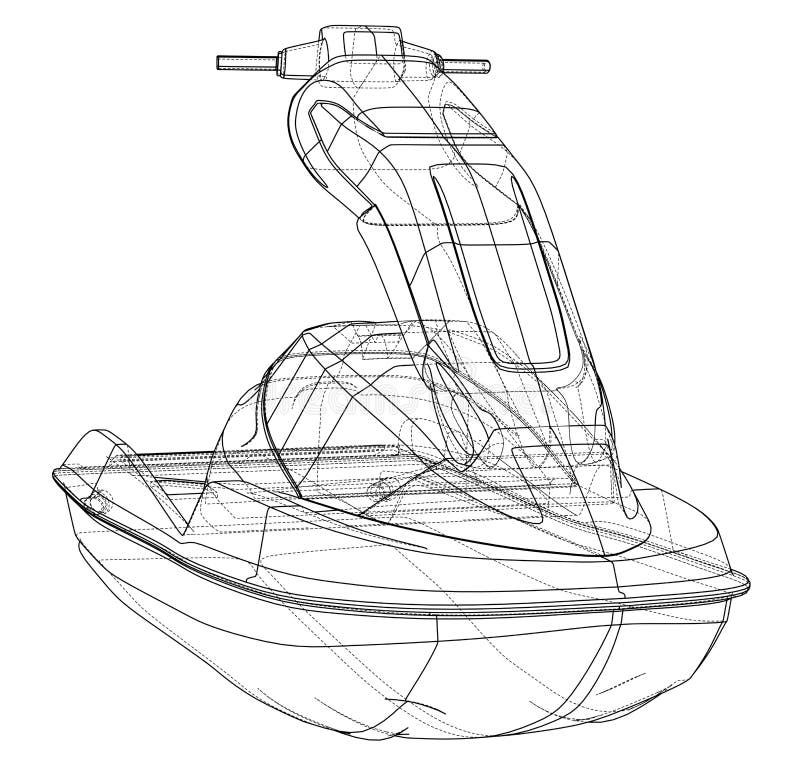 Jet ski sketch. Vector stock vector. Illustration of sketch - 116688270