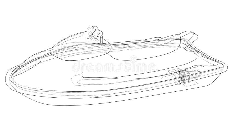 Jet ski sketch. Vector stock vector. Illustration of scooter - 116688274