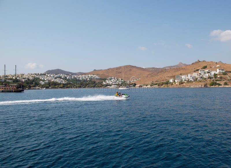 Jet ski stock image. Image of landscape, bodrum, skiing - 75184301