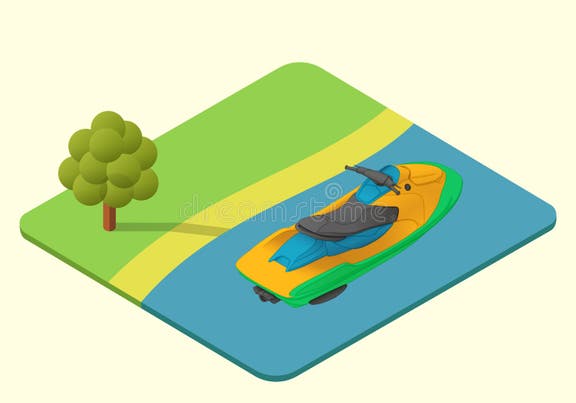 Jet ski waverunner vector stock vector. Illustration of isometric ...