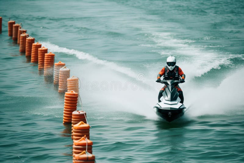 Jet Skier Navigating through Obstacle Course Stock Illustration ... Jet Skier Navigating through Obstacle Course Stock Illustration ...