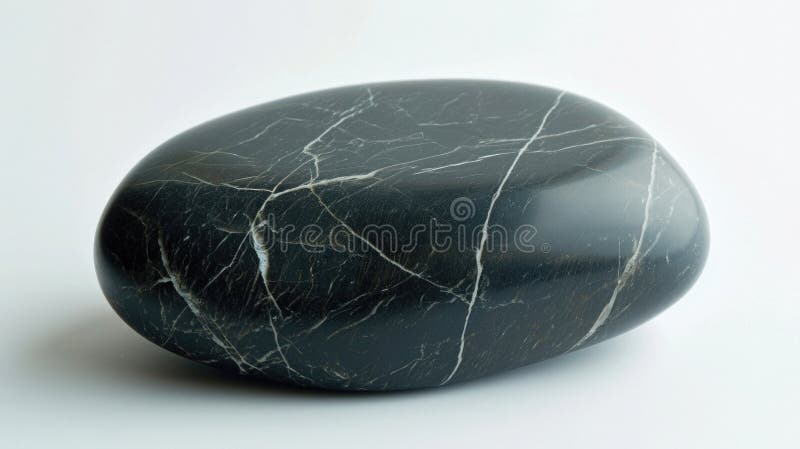 Jet Stone Exhibiting Its Deep Black Elegance and Smooth Texture, on a ...