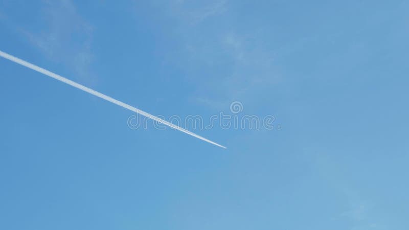 Jet Stream of Airplane Going in Blue Sky Stock Footage - Video of glow ...