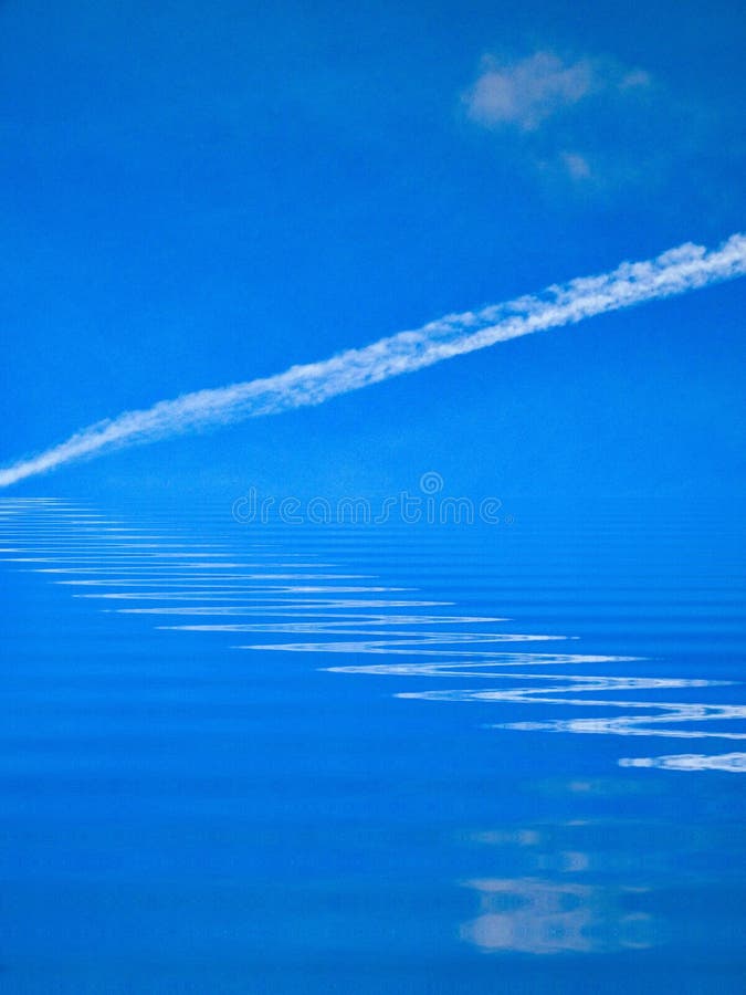 Jet Streams Blue Sky High Altitude Background Stock Photo - Image of ...