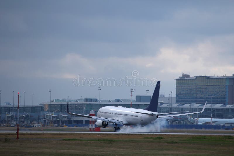 Jet Touchdown stock image. Image of transport, flying - 17046769