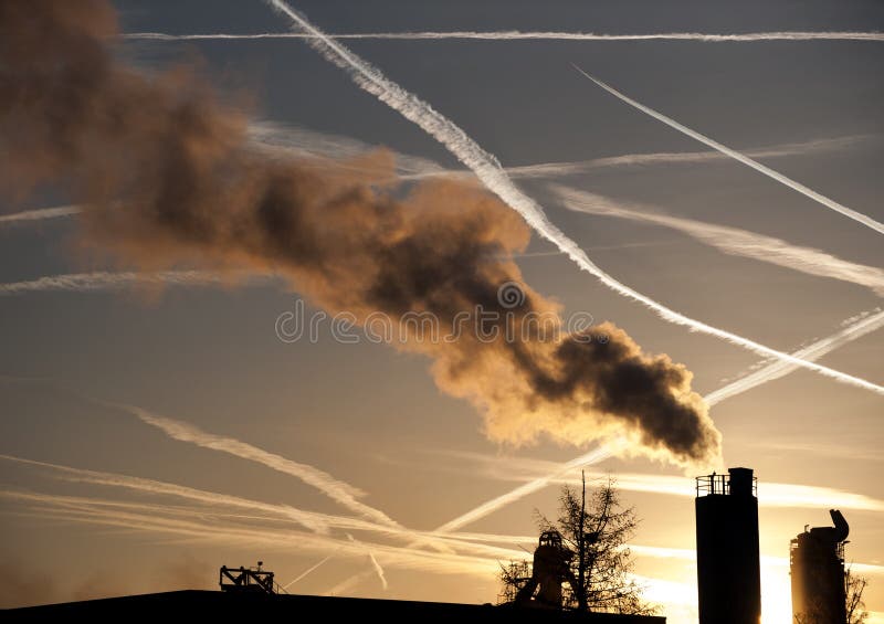 Jet trails in the sky stock photo. Image of sunlight - 50198514