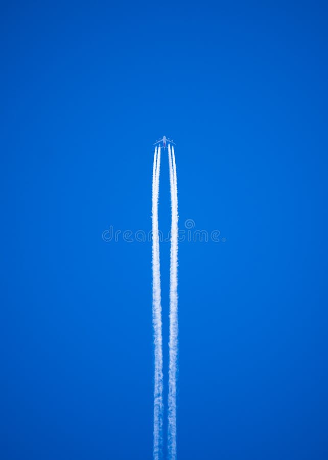 Jet trails stock image. Image of aircraft, contrails - 56373515