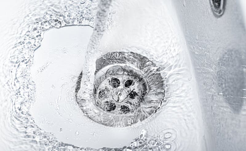 Water Flowing Down the Drain Stock Image - Image of water, loss: 276829789