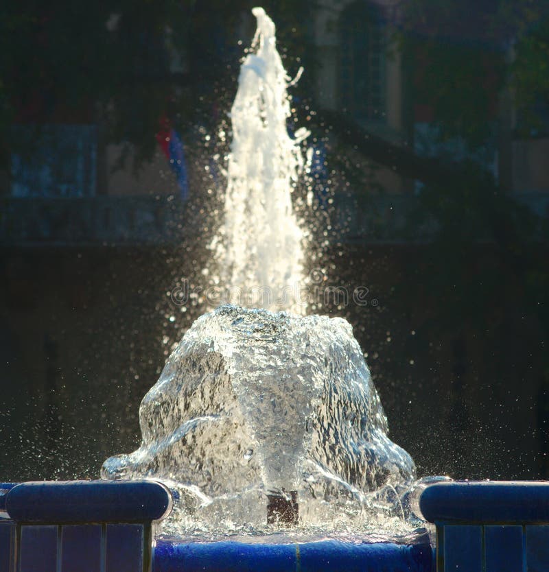 Jet of Water Spraying and Splashing from a Fountain Stock Photo - Image ...