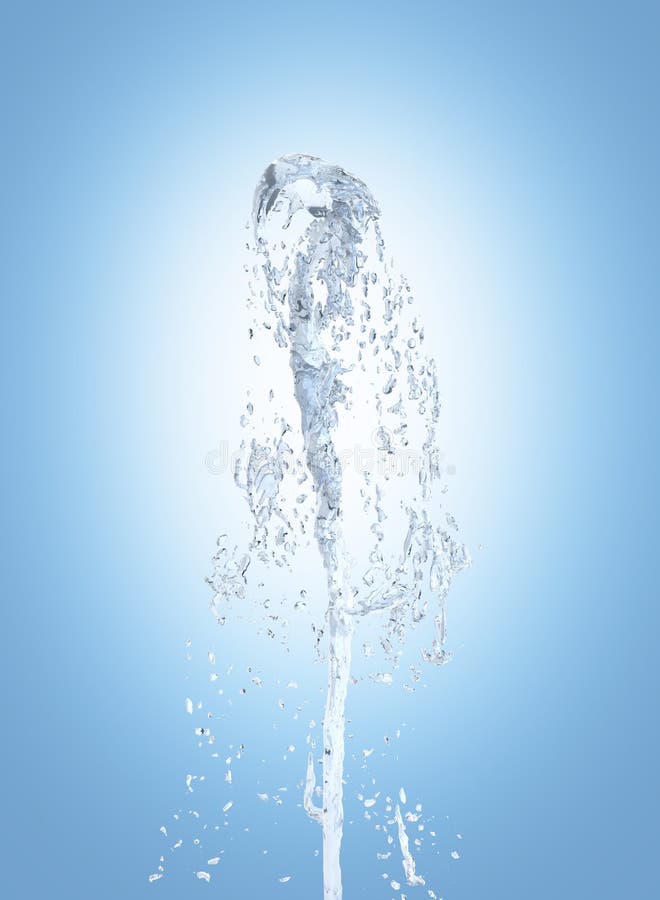 Jet of Water Upward Stream on Blue Gradient Background 3d Stock ...