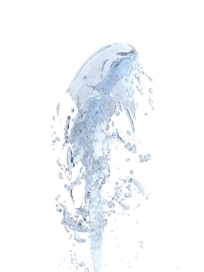 Jet of Water Upward Stream on White Background 3d Stock Illustration ...