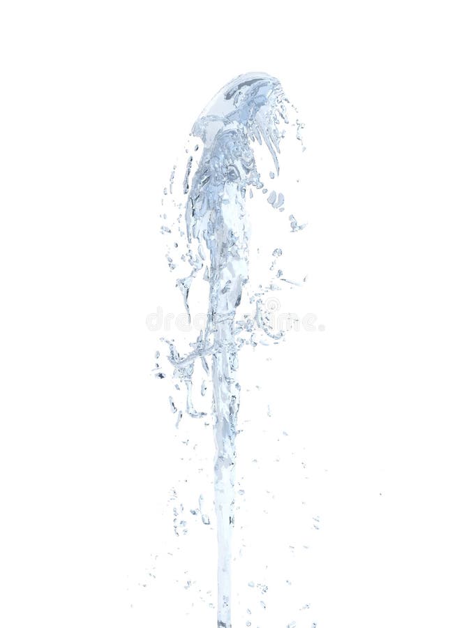 Jet of Water Upward Stream on White Background 3d Stock Illustration ...
