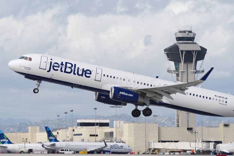 JetBlue Airbus A321 imagen de archivo editorial. Imagen de vuelo ...