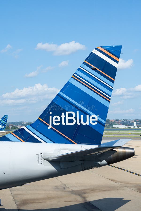 Jetblue Tail editorial stock image. Image of destination - 224265249
