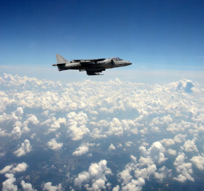 Jetfighter at High Altitude Stock Photo - Image of flying, military ...