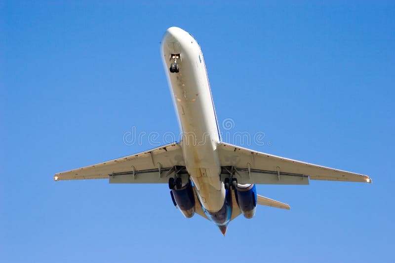 Jetliner Coming in for Landing 1 Stock Image - Image of engines ...