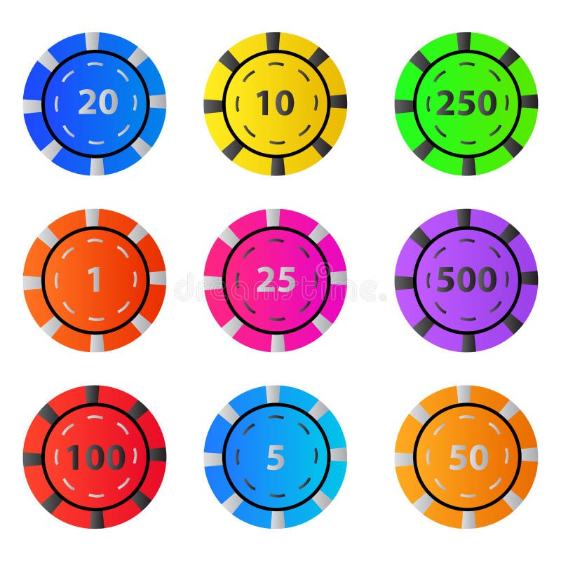 Ensemble De Couleur De Jetons De Poker De Casino Illustration de ...