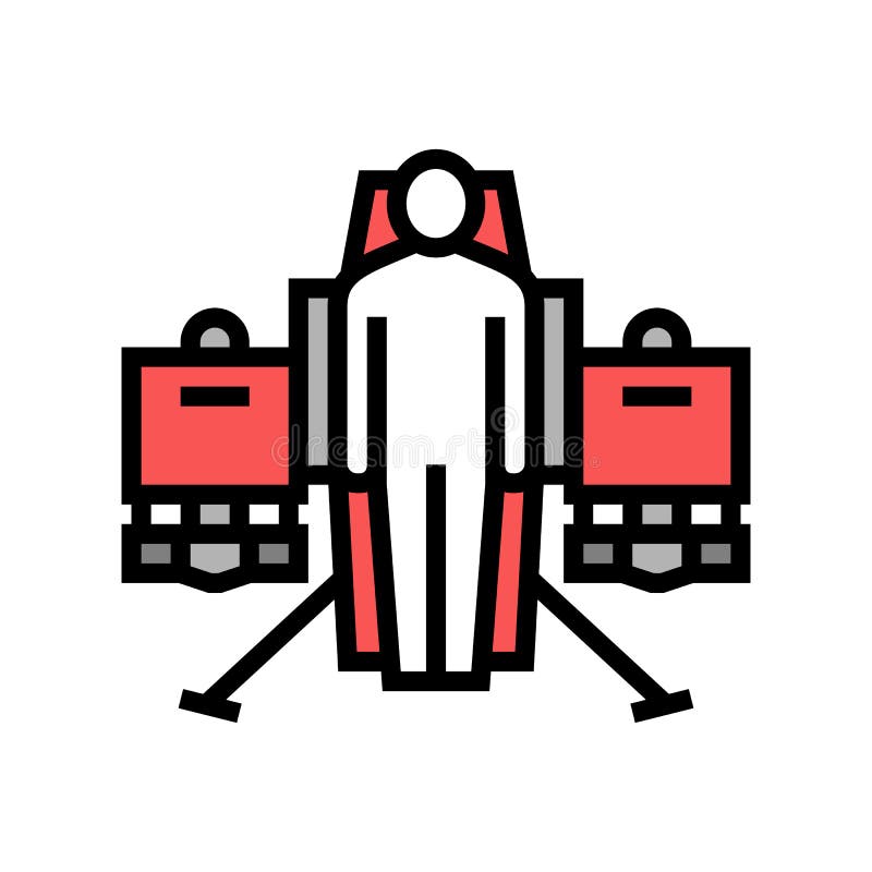 Jetpack Fly Transport Color Icon Vector Illustration Stock Illustration ...