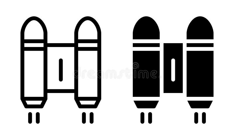 Jetpack Icon with Outline and Glyph Style. Stock Vector - Illustration ...