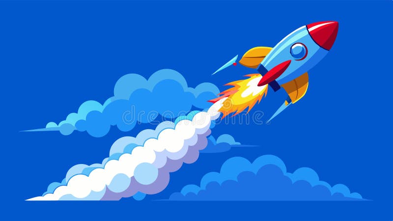 Jetpack Smoke Cloud Trail with Blue Fire Vector Effect. Rocket Speed ...