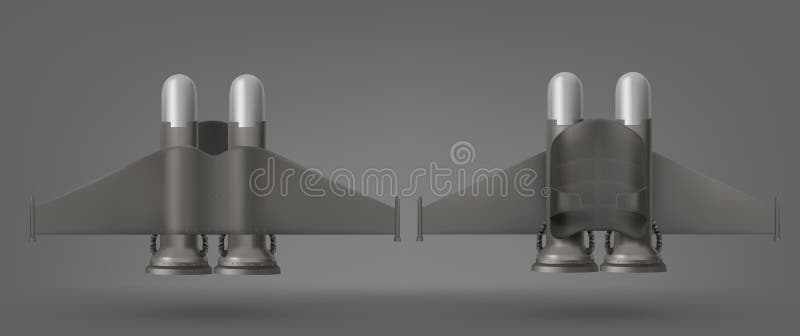 Jetpack Top and Bottom View Isolated Vector Device Stock Vector ...