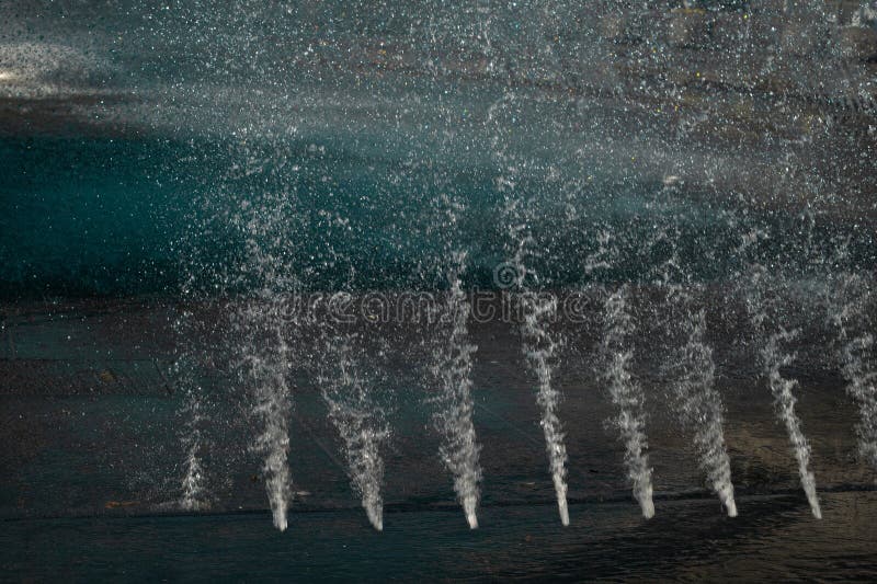 Jets of Water at the Fountain on a Public Square in the City Stock ...