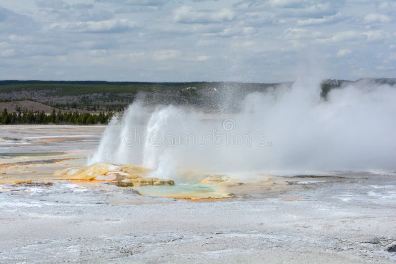 Jets of water from geyser stock image. Image of steam - 73508449