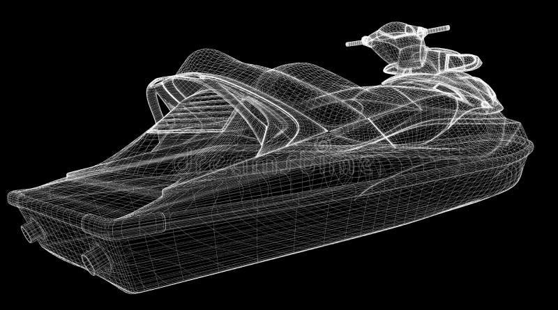 Jetski isolated front view stock illustration. Illustration of concepts ...