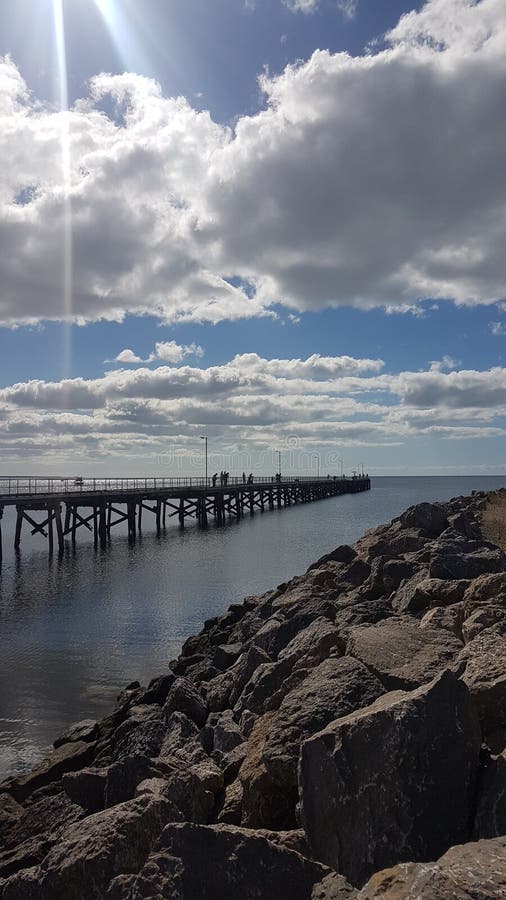 Jetty stock image. Image of clouds, blue, beautiful - 146089125