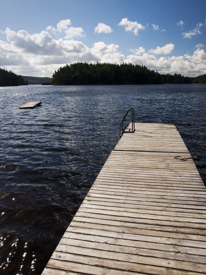 Jetty into the lake stock image. Image of landscape, wood - 15723451