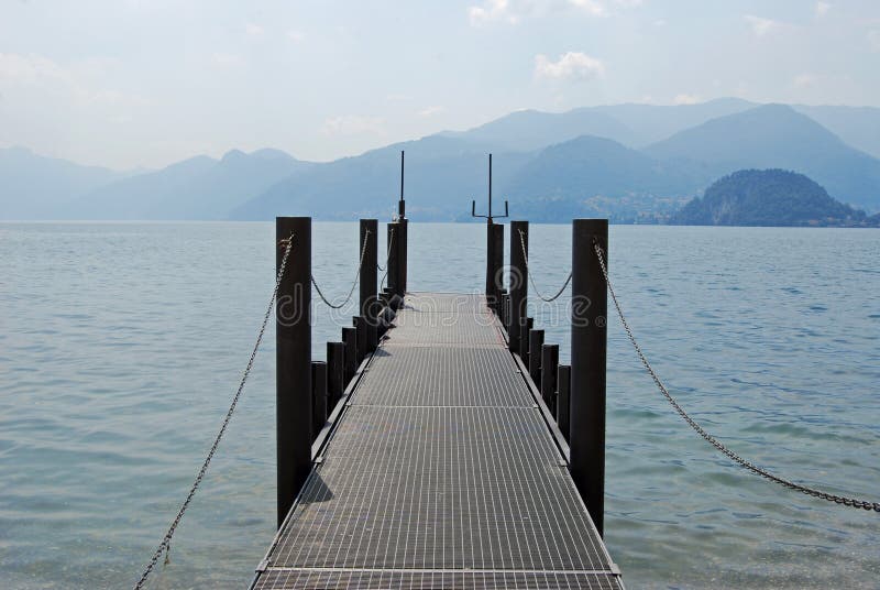 Jetty at Lake Attersee stock photo. Image of biking, landscape - 56300102