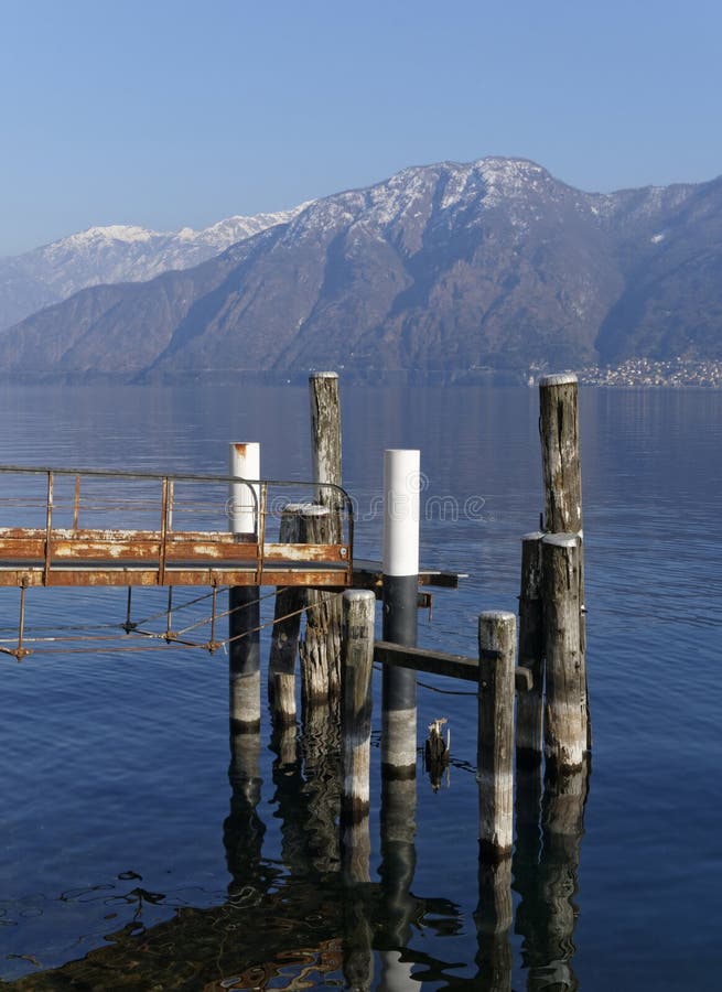 Jetty, Lake Como stock photo. Image of scenic, mountain - 60257346