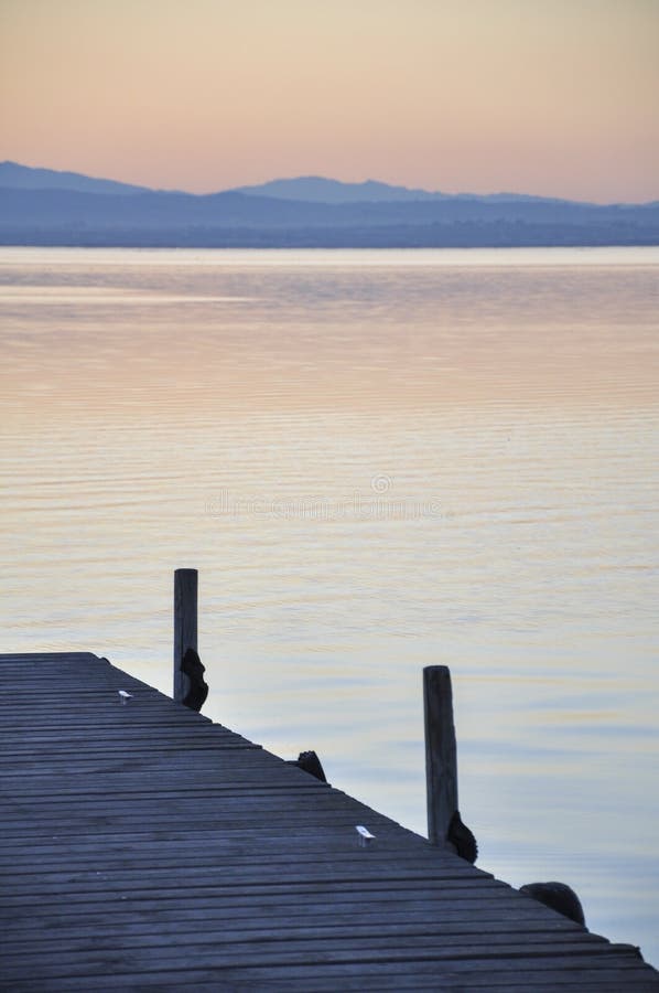 Jetty on a lake stock image. Image of peace, morning - 178063047