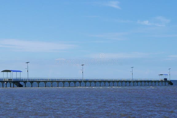 Jetty with LED Street Light with Solar Cell Stock Image - Image of pole ...